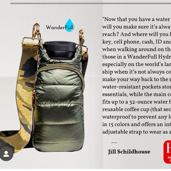 wanderful | Bags | Quilted Crossbody Hydro Bag Wanderful Army Green ...